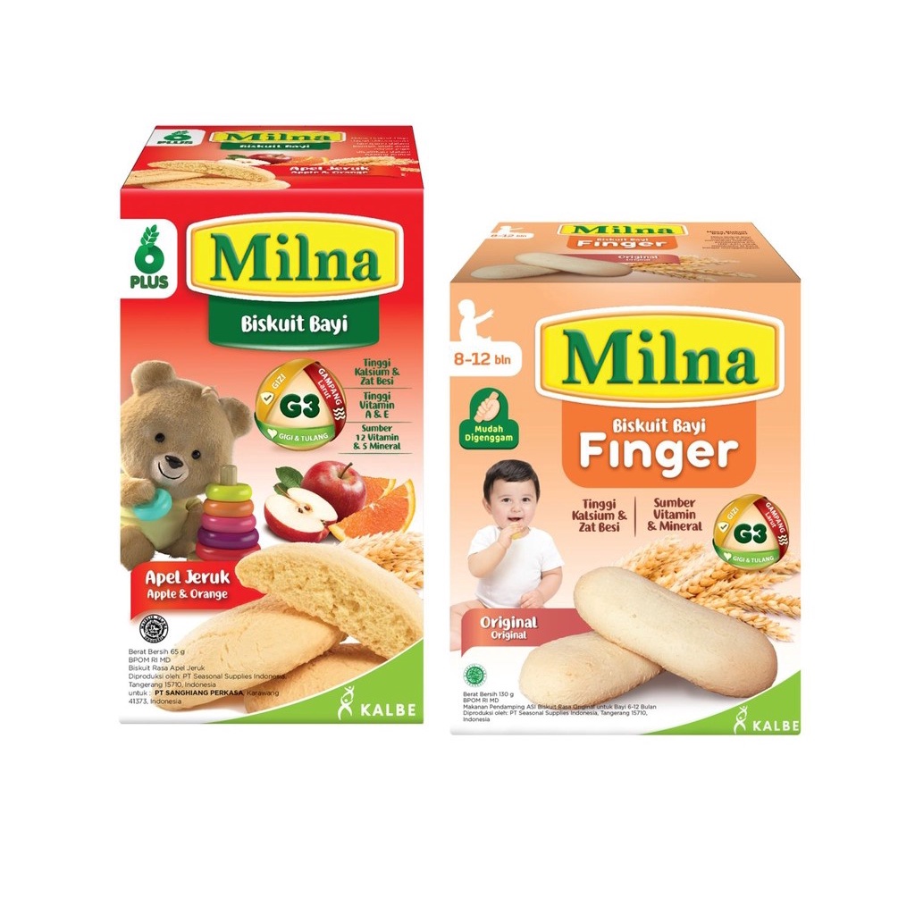 Jual MILNA BISKUIT BAYI FINGER ORIGINAL & APEL JERUK | Shopee Indonesia
