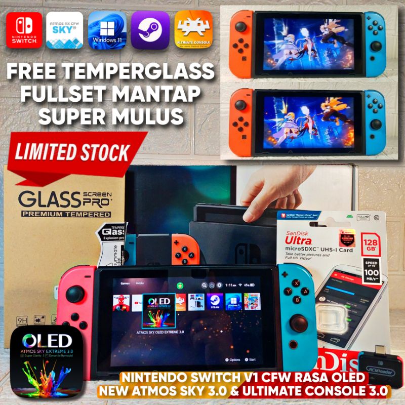 Jual Nintendo switch cfw rasa oled v1 128gb Ultimate Console Atmos sky 3.0 terbaru | Shopee ...