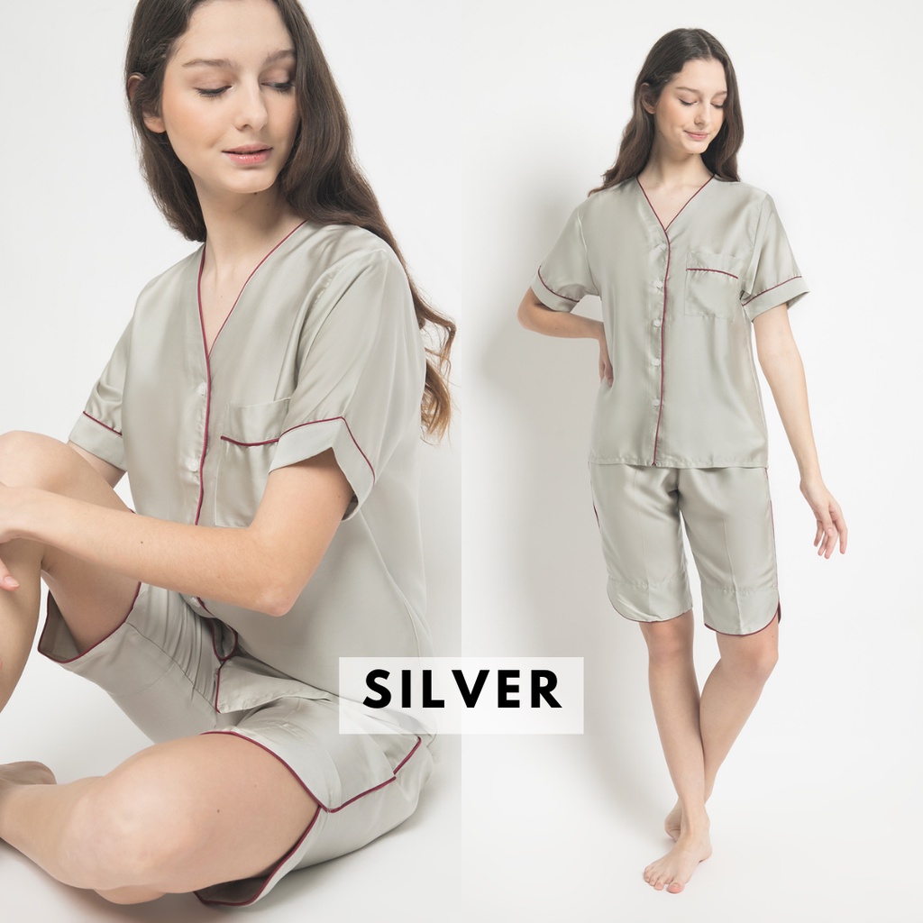 Jual Piyama HALFPANTS Set ORGANIC SILK Pajamas Piyama Wanita | Shopee ...