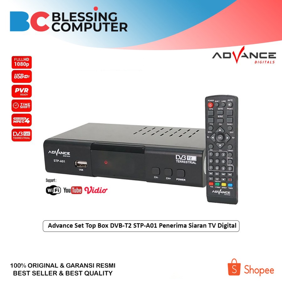 Jual Advance Set Top Box DVB T2 STP A01 Penerima Siaran TV Digital | Shopee Indonesia