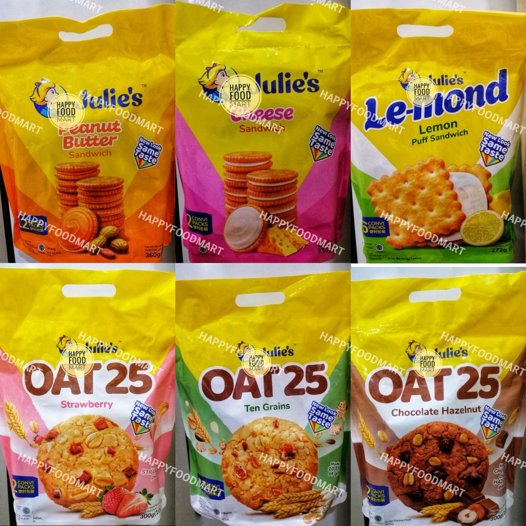 Jual [HALAL] JULIE'S BISCUIT LARGE/JULIES PEANUT BUTTER SANDWICH/CHEESE ...