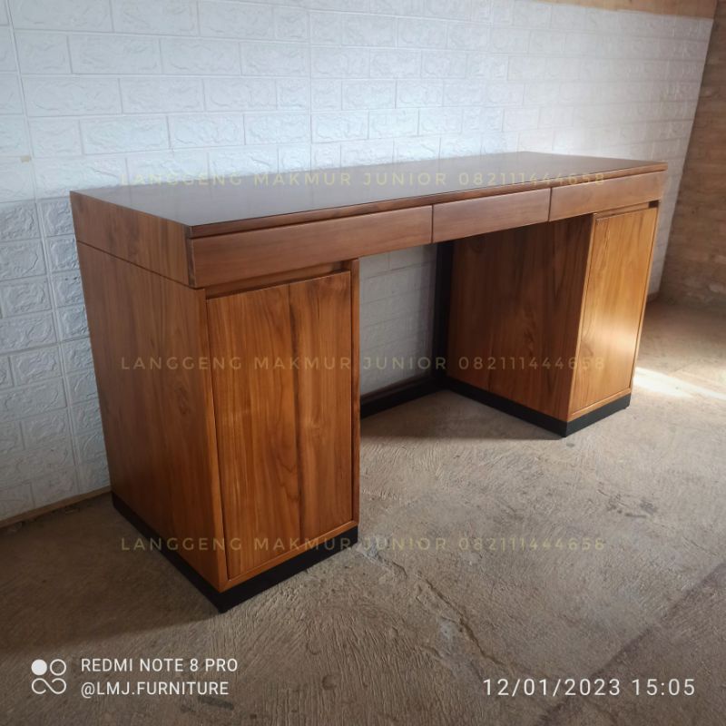 Jual meja tulis biro kantor belajar komputer minimalis industrial 150cm ...