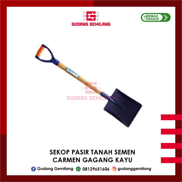 Jual Sekop Sekop Semen Pasir Tanah Carmen Skop Besar Shovel Gagang Kayu ...