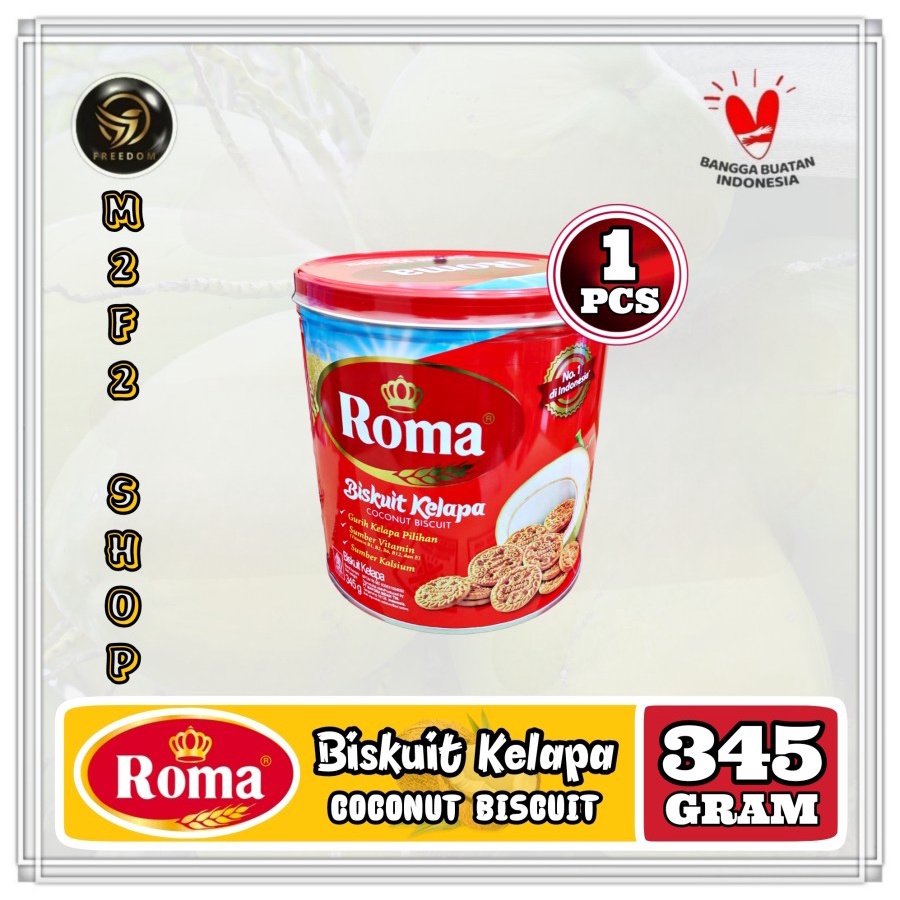 Jual Roma Biskuit Kelapa Kaleng | Coconut Biscuit - 345 gr (Kemasan ...