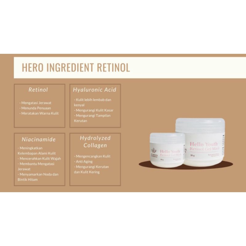 Jual Hiqween - Hello Youth Retinol Gel Mask - Healthy Glow Finished ...