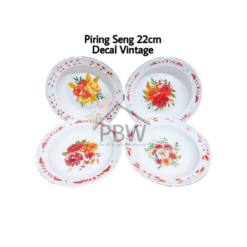 Jual Piring Seng 14cm 16cm 20cm 22cm 23,5cm / Piring Enamel / Piring ...