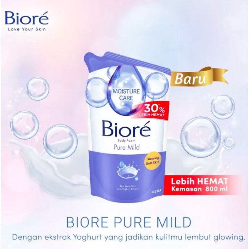 Jual BIORE SABUN CAIR PURE MILD REFILL 800 ML- BODY WASH BIORE 800ML ...
