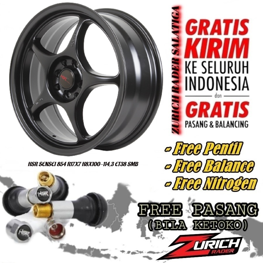Jual Velg Mobil Mazda2 Ring 17 HSR SENSEI R17 Lebar 7 Pcd 4X100-114,3 Matt Black | Peleg Racing ...
