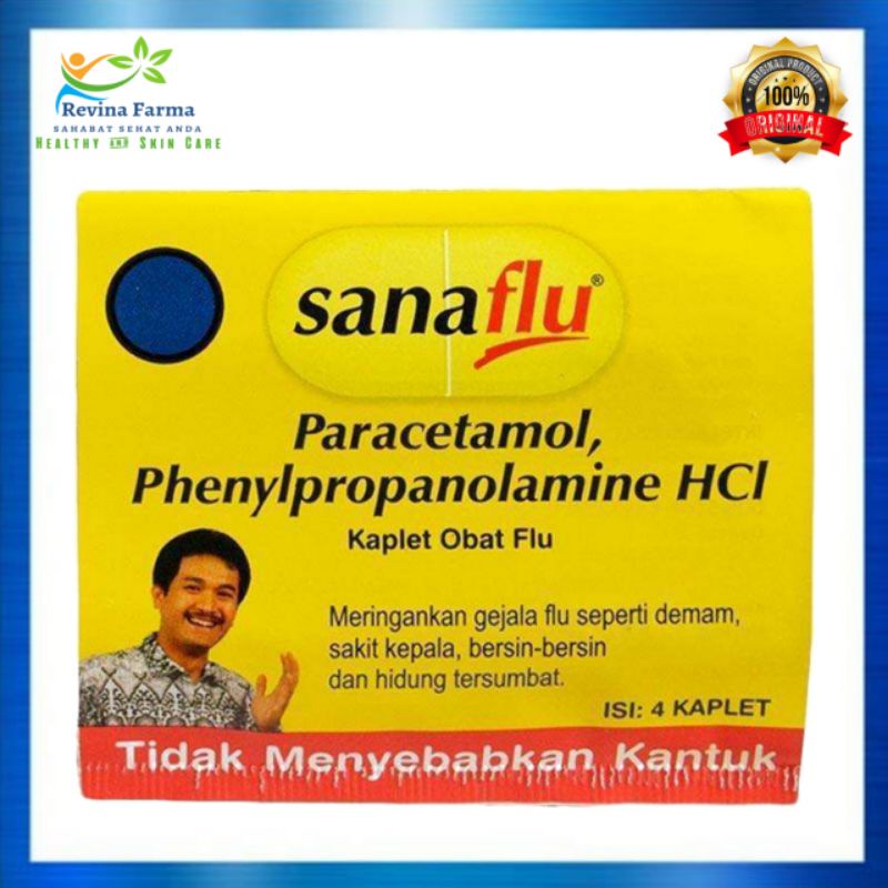 Jual Sanaflu 1 Strip 4 tablet Obat Flu, Demam, Pilek, Bersin-bersin 100 ...
