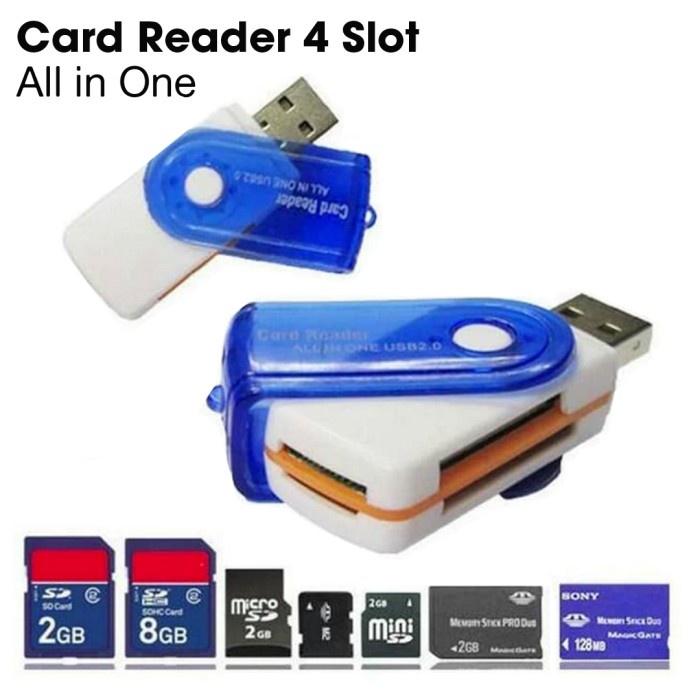 Jual Alat Card Reader 4in1 All in One USB Card MicroSD Mini SD Card ...