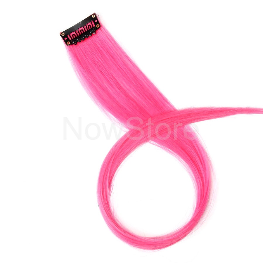 Jual Klip Jepit Rambut Palsu Extension Clip On Synthetic Hair Pink F132 ...
