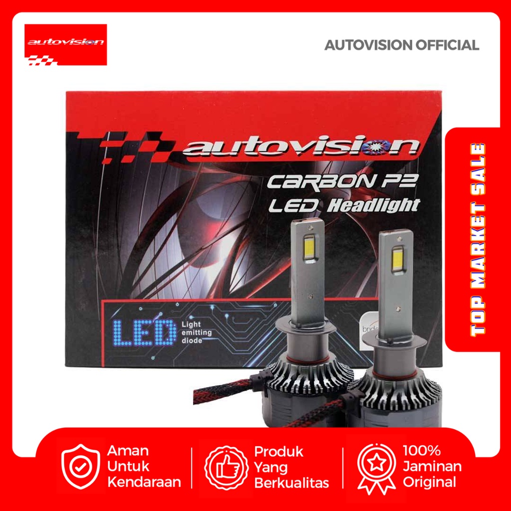 Jual LAMPU UTAMA MOBIL LED Carbon P2 H1 9-30V 50W 5700K | Shopee Indonesia