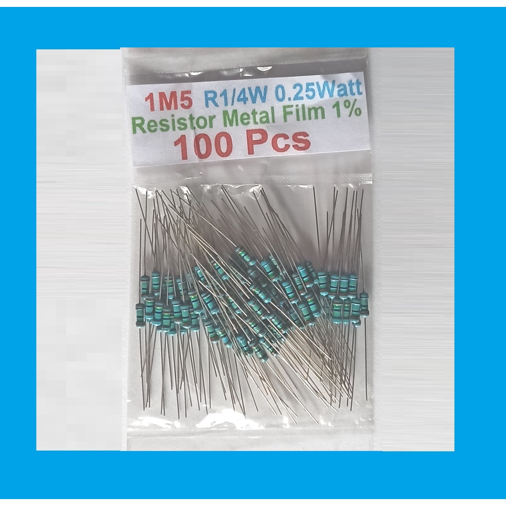Jual QTY 100Pcs MF 1M5 R0.25W Resistor Metal Film | Shopee Indonesia