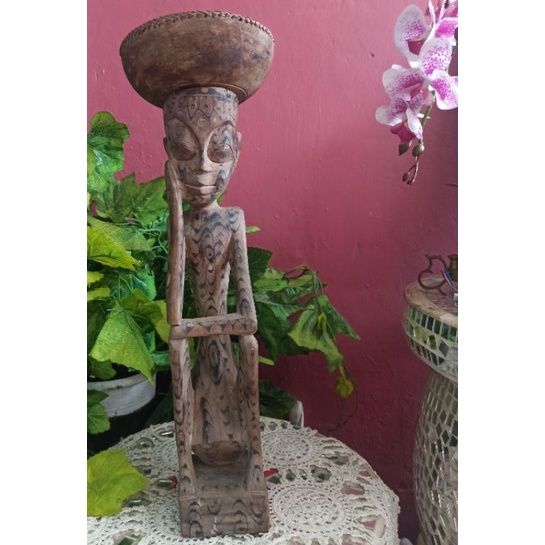 Jual Patung kayu kuno Afrika Primitif Suku pedalaman buatan tangan ...