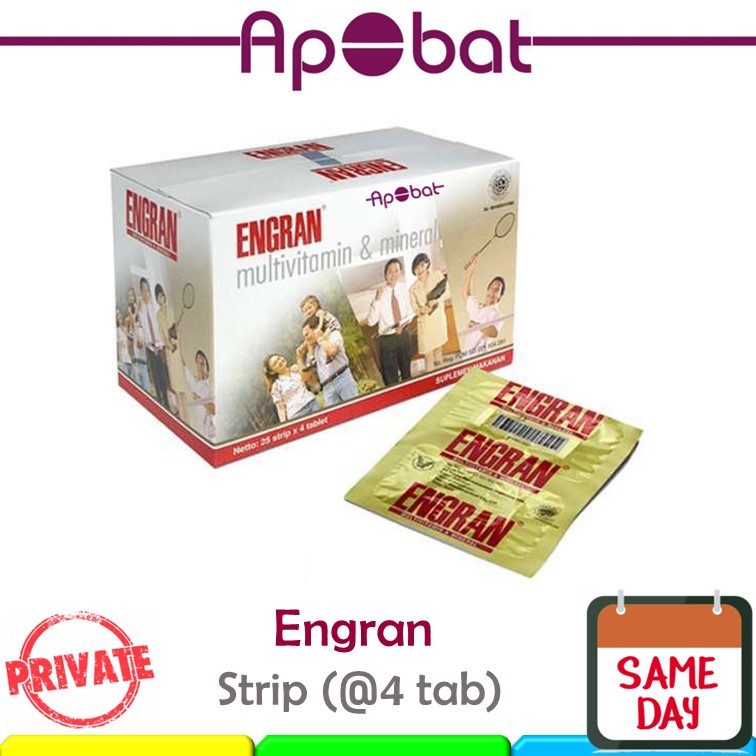 Jual - ApObat - Engran STRIP isi 4 Tablet Multivitamin Mineral Enggran ...