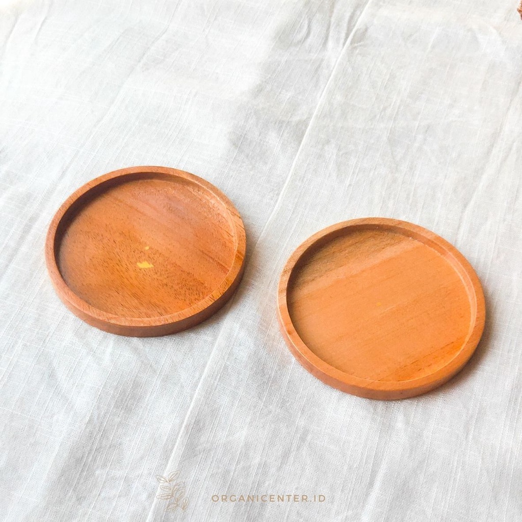 Jual Tatakan Gelas Kayu Mahoni Pinus Wooden Coaster Estetik Bulat Alas ...