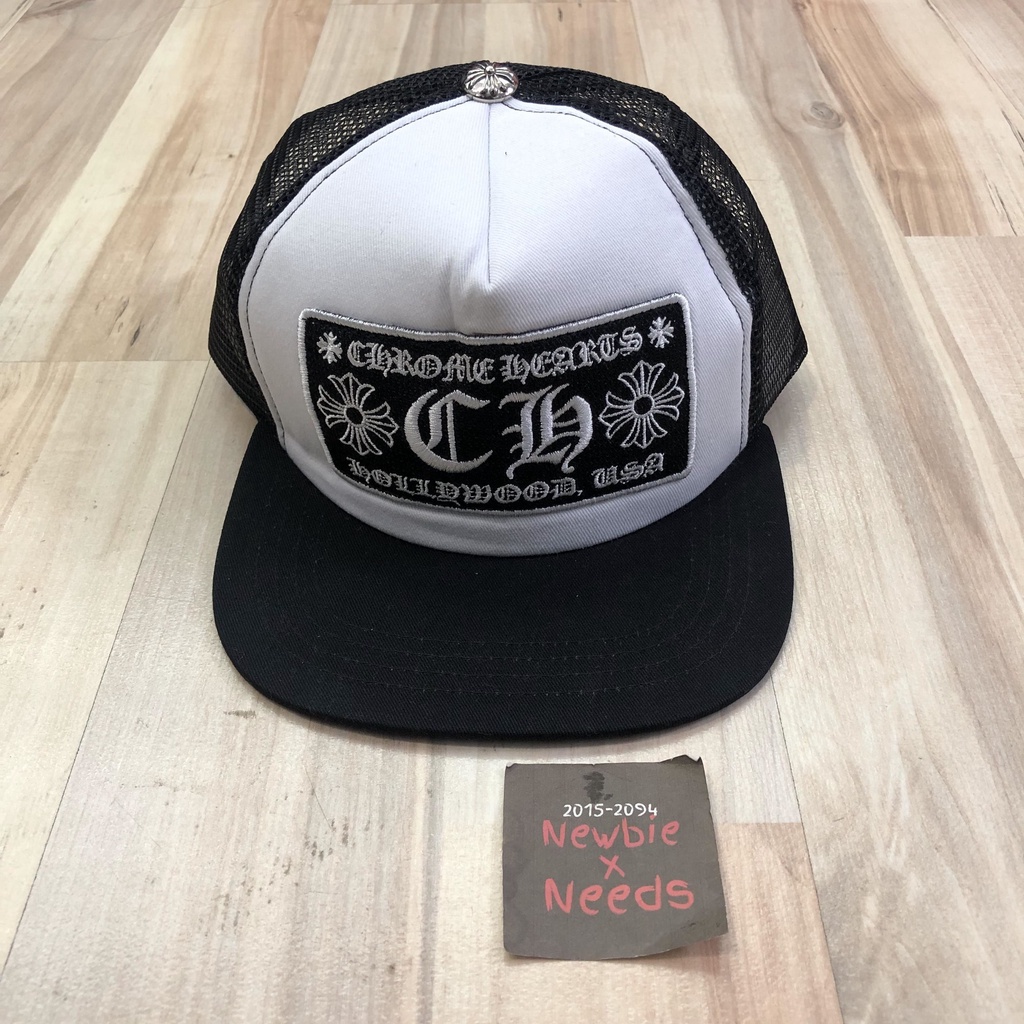 Jual Chrome Hearts CH Cap Flat Black White/Topi Chrome Hearts | Shopee ...