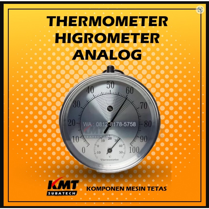Jual Termometer Higrometer Analog Jam Besar Thermometer Hygrostat untuk ...