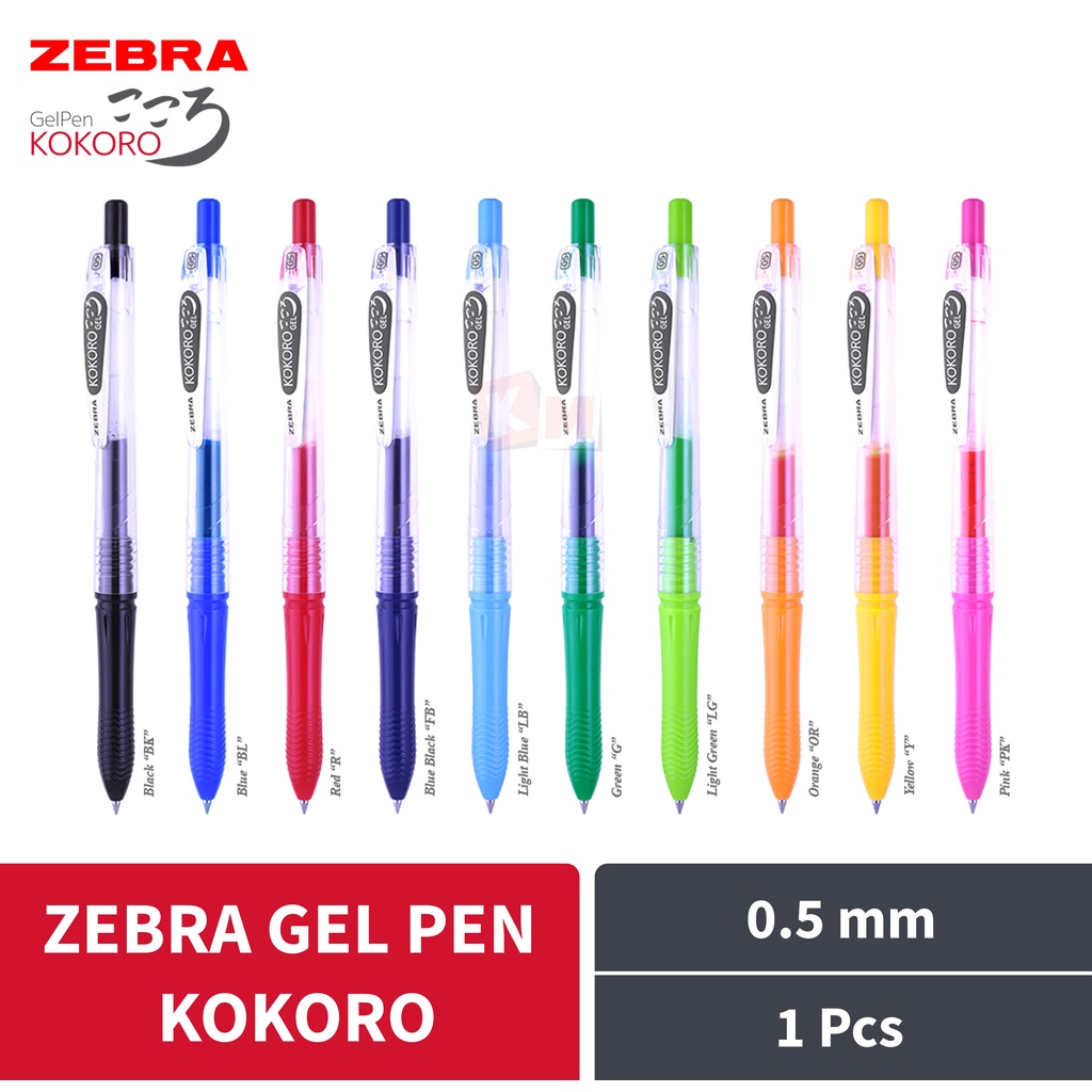 Jual Gel Pen Pulpen Ballpoint Pena Zebra Kokoro 0.5 mm | Shopee Indonesia