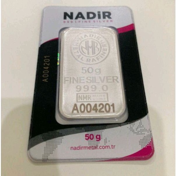 Jual Perak batangan nadir 50 gram LBMA, fine silver not perak antam 250 ...
