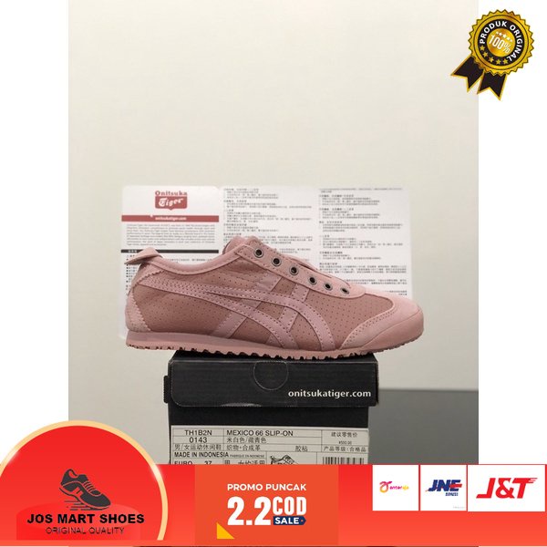 Jual Sepatu Onitsuka Tiger Slip On Leather Pink | Shopee Indonesia