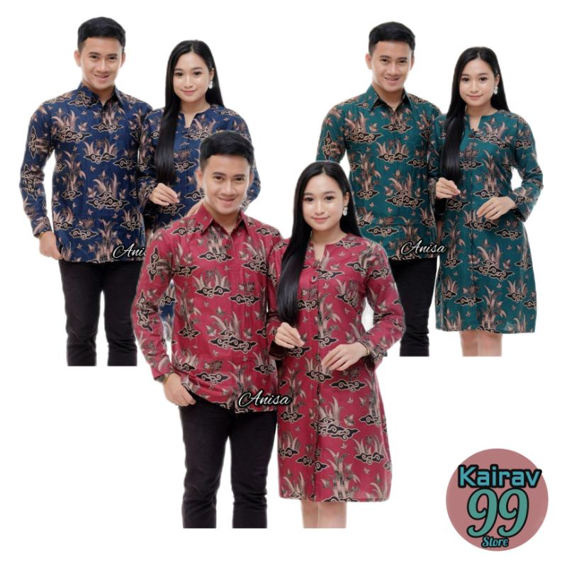 Jual Baju batik couple pasangan batik wanita lengan panjang model ...