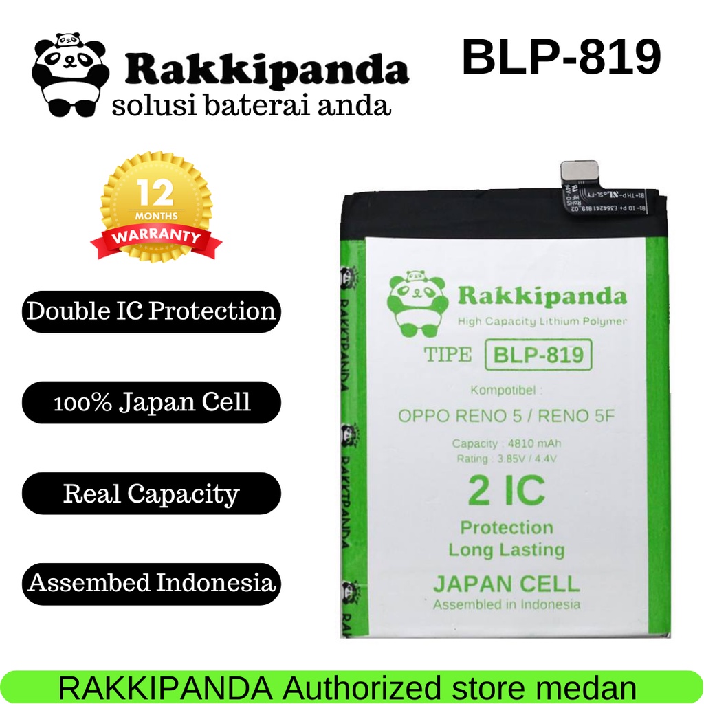 Jual BATERAI RAKKIPANDA BLP819 FOR OPPO RENO 5 / RENO 5F / RENO 6 ( 4G ...