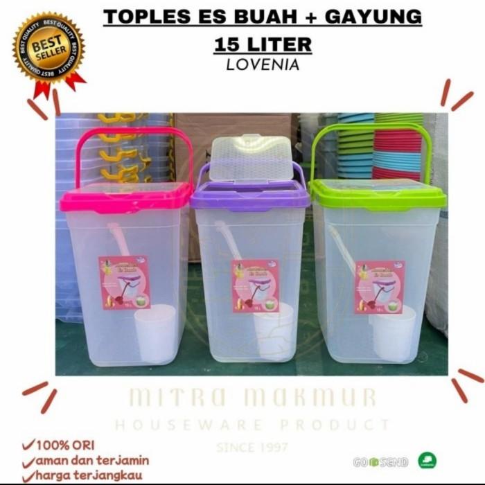 Jual Tempat Es Buah + Gayung 15 Lt Toples Aquarium Container Es Kelapa ...