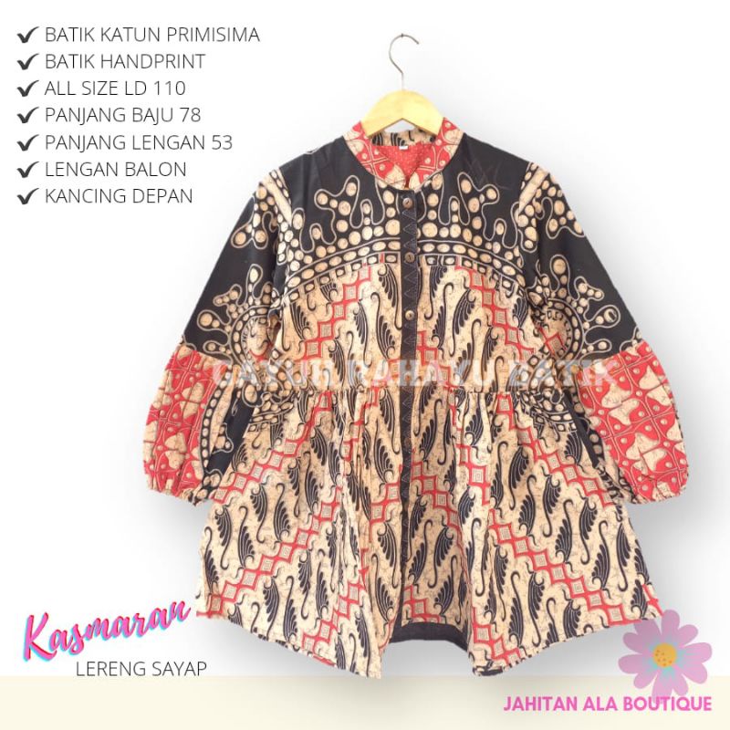 Jual Blouse Batik Wanita Modern Atasan Blus Batik Kerja Premium Asli ...