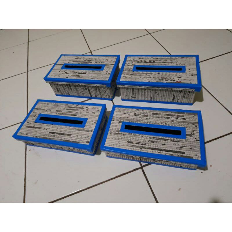 Jual Kerajinan tangan kotak tissue dari bahan koran|Prakarya unik bahan ...