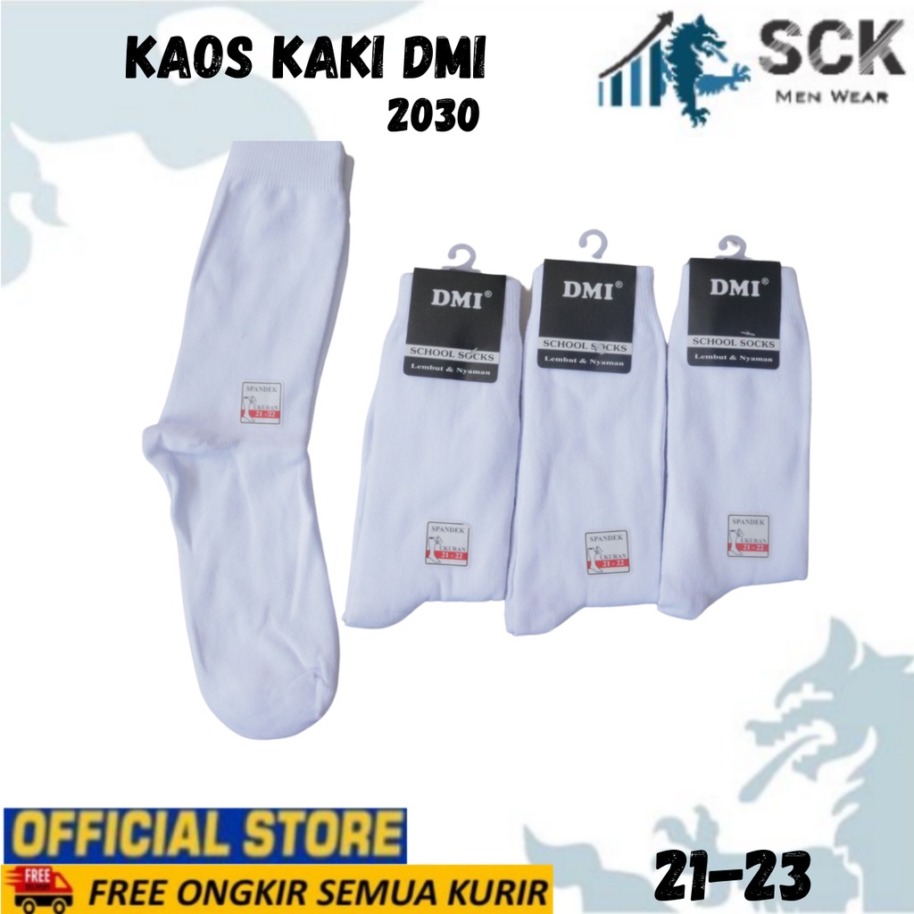 Jual Kaos Kaki Sekolah Panjang DMI 2030 Polos Putih / Kaus Kaki SD SMP 21-23cm – sck | Shopee ...