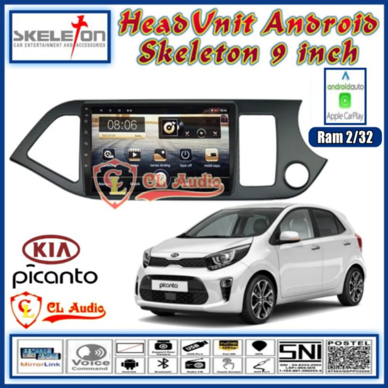 Jual Head Unit Android Skeleton 9 Inch OEM KIA Picanto 2011-2015 ...