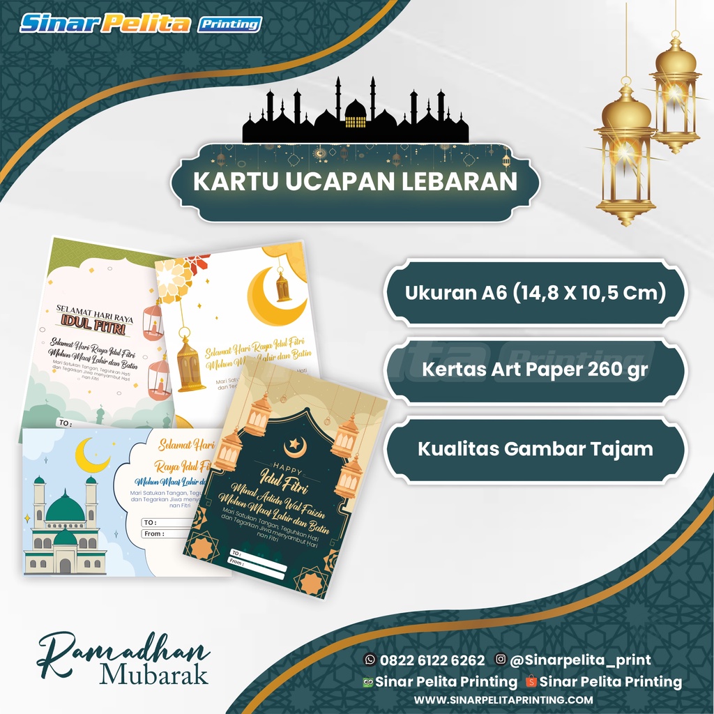 Jual Kartu Ucapan Lebaran | Thank Card | Gift Card Idul Fitri | Shopee ...