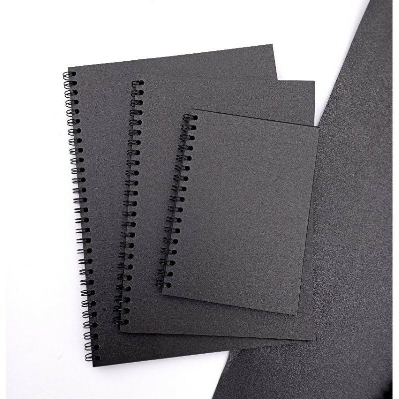 Jual Notebook Hitam A6 A5 B5 A4 Sketchbook Hitam Buku Seketsa ...