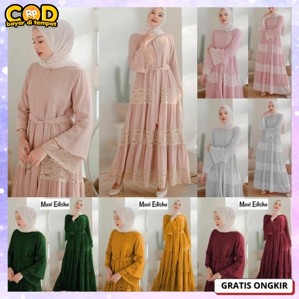 Jual Baju Gamis Elegan Dress Pesta Premium Games Wnita Simple Jubah ...