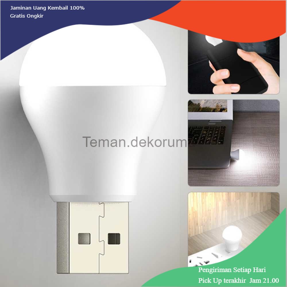 Jual TD - LMP Oobest Lampu Bohlam Mini USB LED Portable Cool White 5V 1W - CC6K | Shopee Indonesia