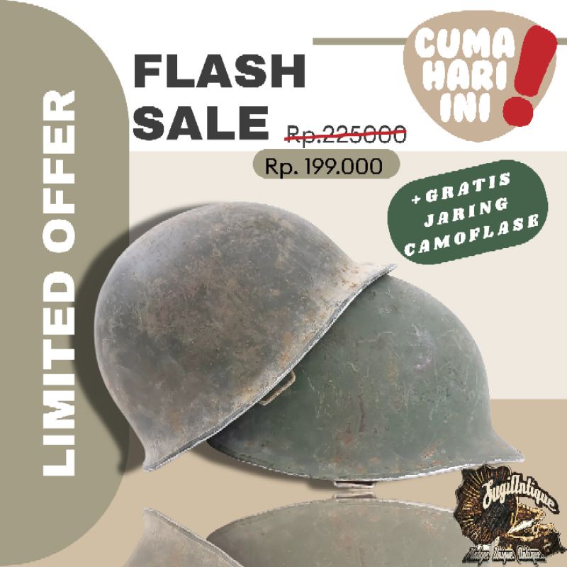 Jual Helm Baja Original/Helm Tentara/Helm Antik/Helm Perang Dunia II ...