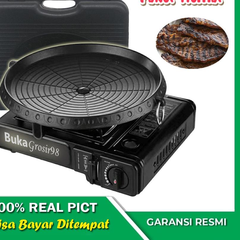 Jual PAKET KOMPOR PORTABLE + BBQ BULGOGI GRILL PAN BULAT | Shopee Indonesia