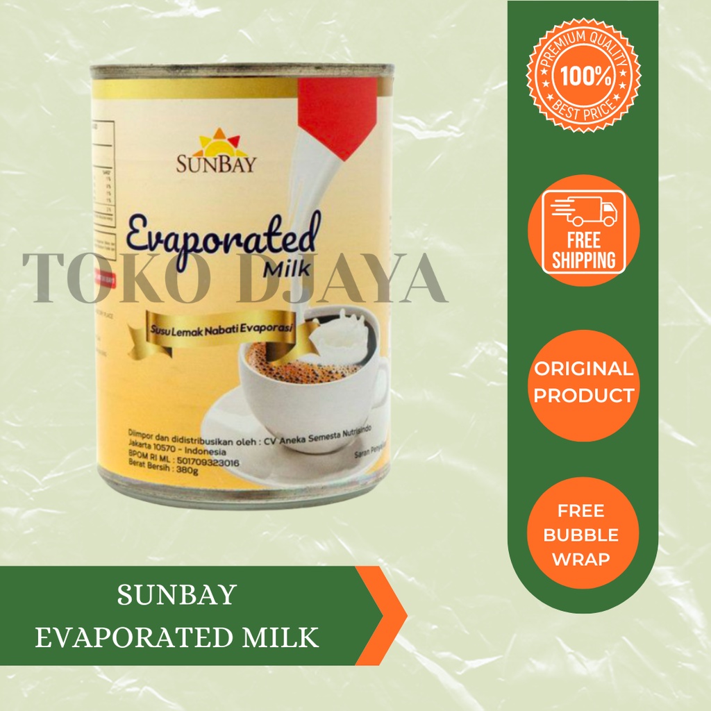 Jual Sunbay Evaporated Milk Susu Lemak Nabati Evaporasi 380g | Shopee ...