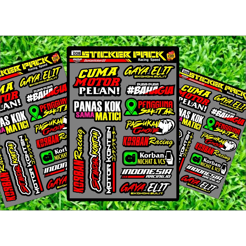 Jual Stiker Racing 1 pack /Sticker Cuting kata kata / sticker cuting ...