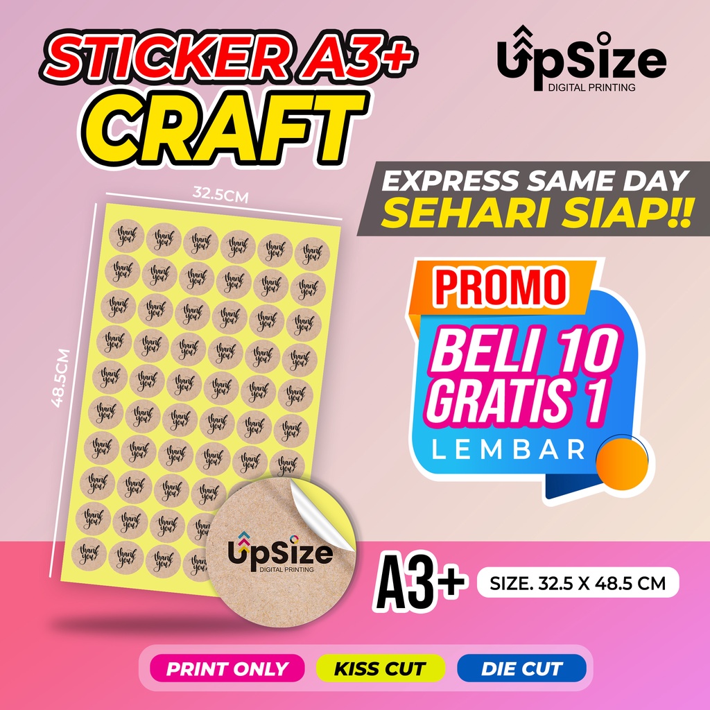 Jual CETAK STIKER KRAFT PRINT & CUT A3+ MURAH | CETAK STIKER LABEL ...