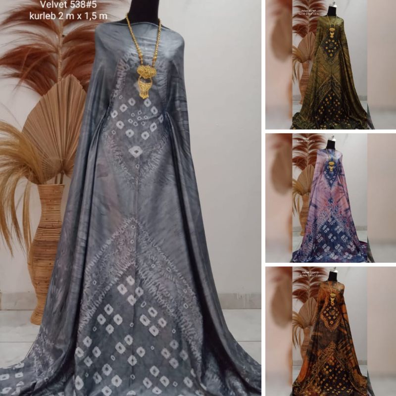 Jual KAIN JUMPUTAN PALEMBANG VELVET 2 METERAN ABU PINK BAHAN DASAR ...