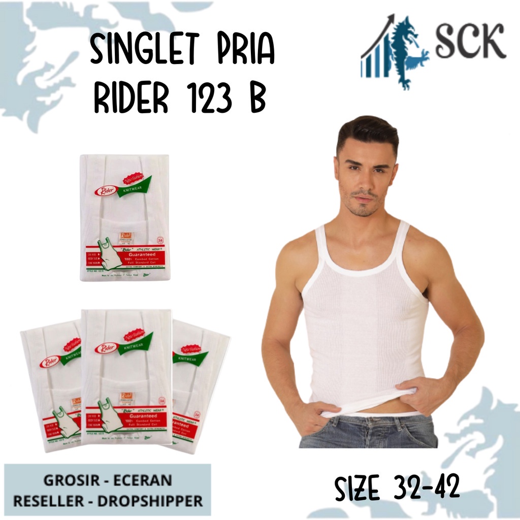 Jual Singlet RIDER 123 Size 32-42 Putih Polos / Pakaian Dalam Pria ...