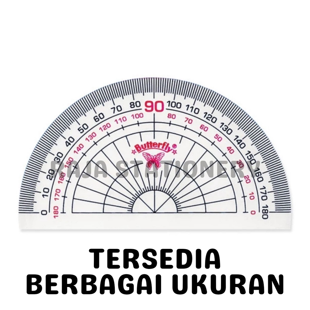 Jual BUTTERFLY PROTRACTOR 180° PENGGARIS BUSUR 180° BUTTERFLY DERAJAT ...