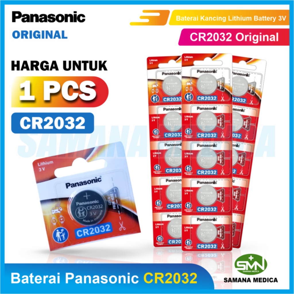 Jual Baterai Panasonic CR2032 Original / CR 2032 Baterai Kancing Lithium Battery 3V - Satuan ...