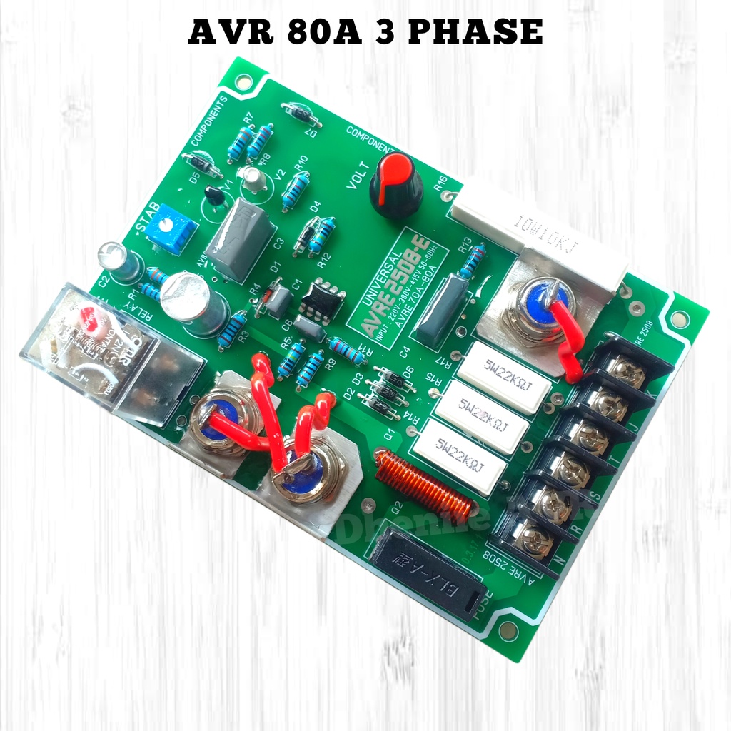Jual AVR Genset Karbon Brussh 80A 3 Phase AVR Generator Universal 80A 3 ...
