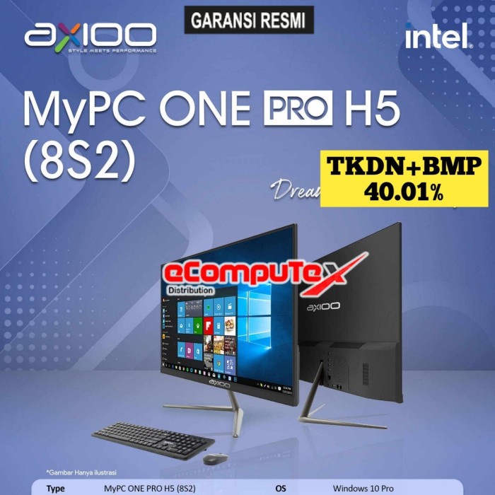 Jual PC AIO AXIOO MYPC ONE PRO H5 (8S2) CORE i5 RAM 8GB STORAGE 256GB SSD 21,5"FHD TKDN GARANSI ...