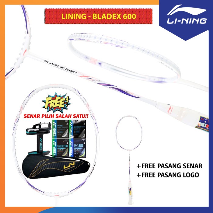 Jual RAKET BADMINTON LINING BLADEX / BLADE X 600 - WHITE ORIGINAL ...