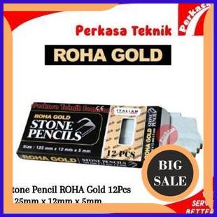 Jual sparepart Kapur Besi 12 Pcs ROHA Gold 125x12x5 mm Original Premium Stone Pencil 1F3B23 ...