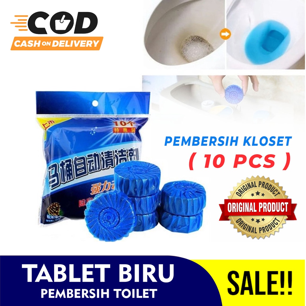 Jual (10 PCS)Tablet Biru Pembersih Penyegar Kloset/anti Bau Jamur WC ...